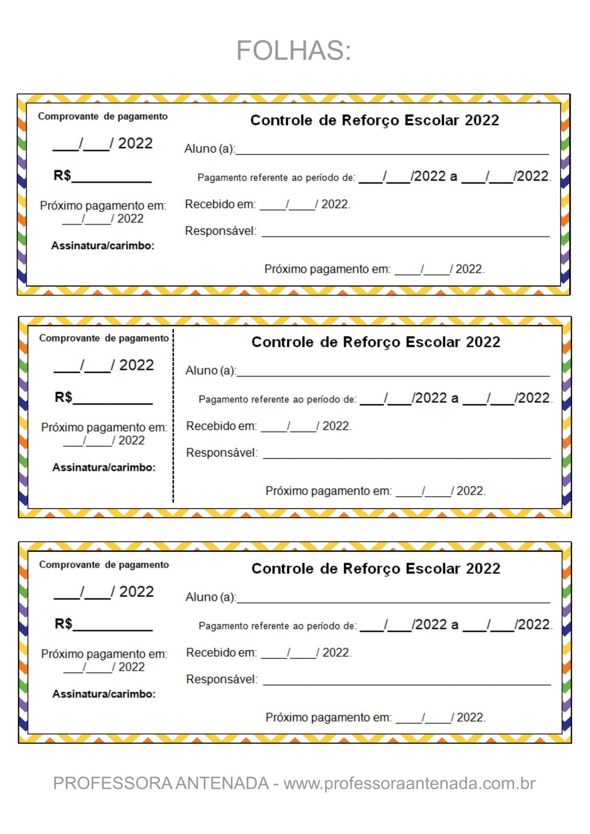 Controle aulas particulares 2022!